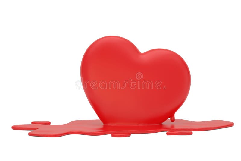 3d melting heart stock illustration. Illustration of melt - 22337445