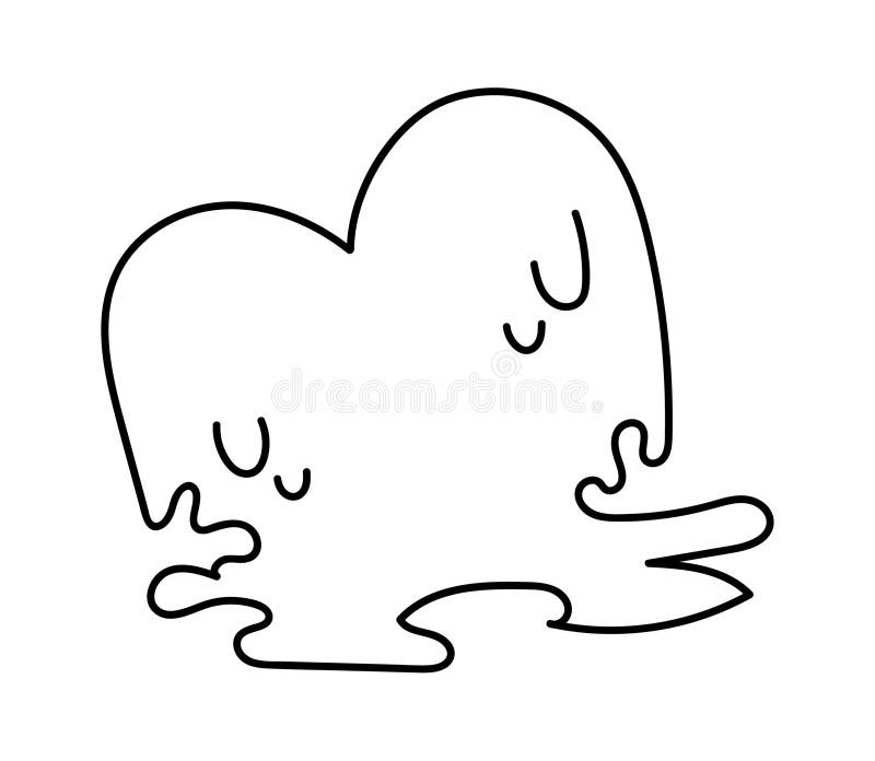 Melting Heart Lined stock vector. Illustration of line - 276147720