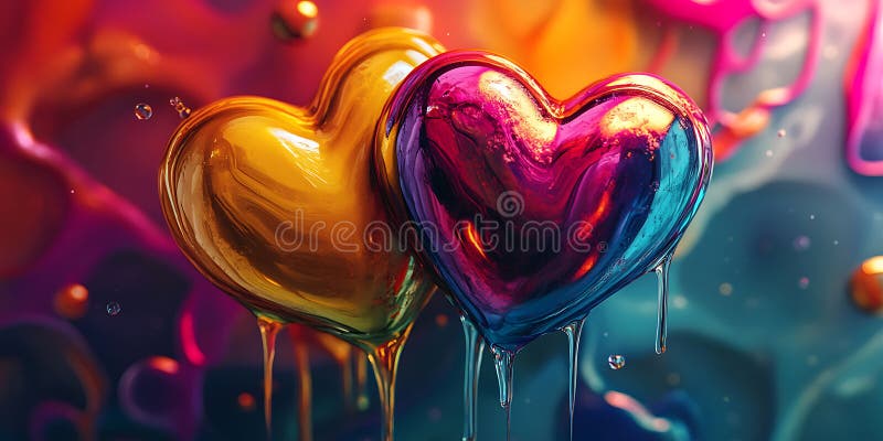 Melting Hearts Abstract Art Stock Image - Image of artistic, melting ...