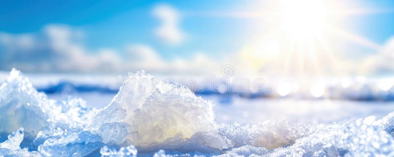 Melting Ice Caps Under Bright Sun, Global Warming, Environmental Impact ...