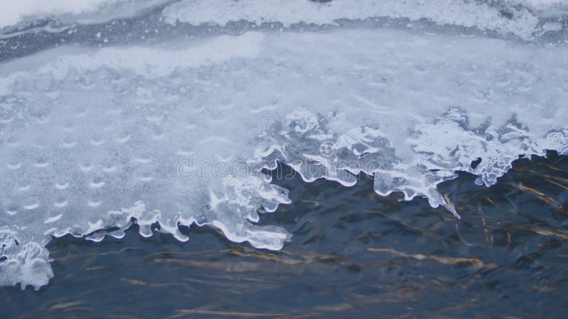 Melting Ice on a Cold River in Early Spring Season. Stock Footage ...
