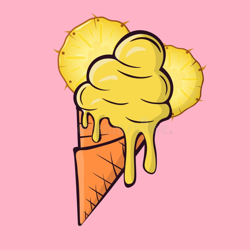 Vector Cartoon Melting Ice Cream Balls Cone Stock Illustrations – 114 ...