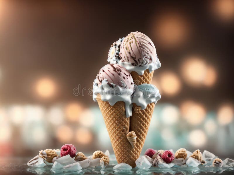 Melting Ice Cream Cone. Technology Stock Illustration - Illustration of ...
