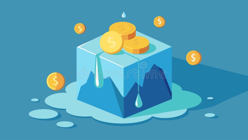 A Melting Ice Cube with Coins Inside Symbolizes the Relief of Financial ...