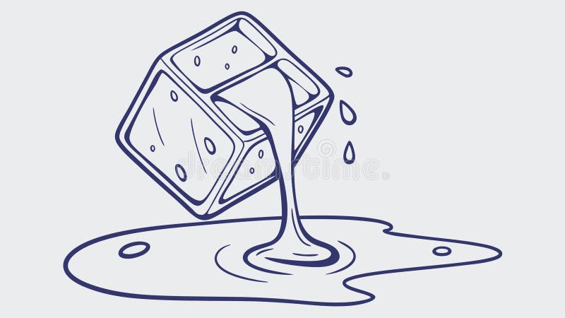 Melting Ice Cube Vector, Cool Element for Beverages and Refreshment ...