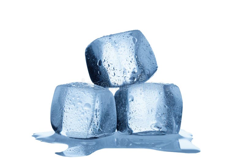 Melting Ice Cubes Isolated on White Background Stock Image - Image of ...