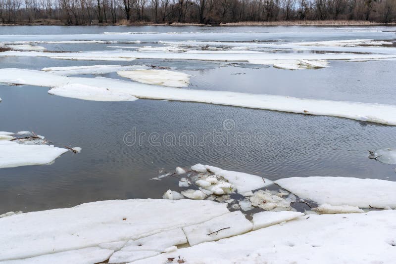 Ice drift in spring stock photo. Image of melting, floes - 214063004