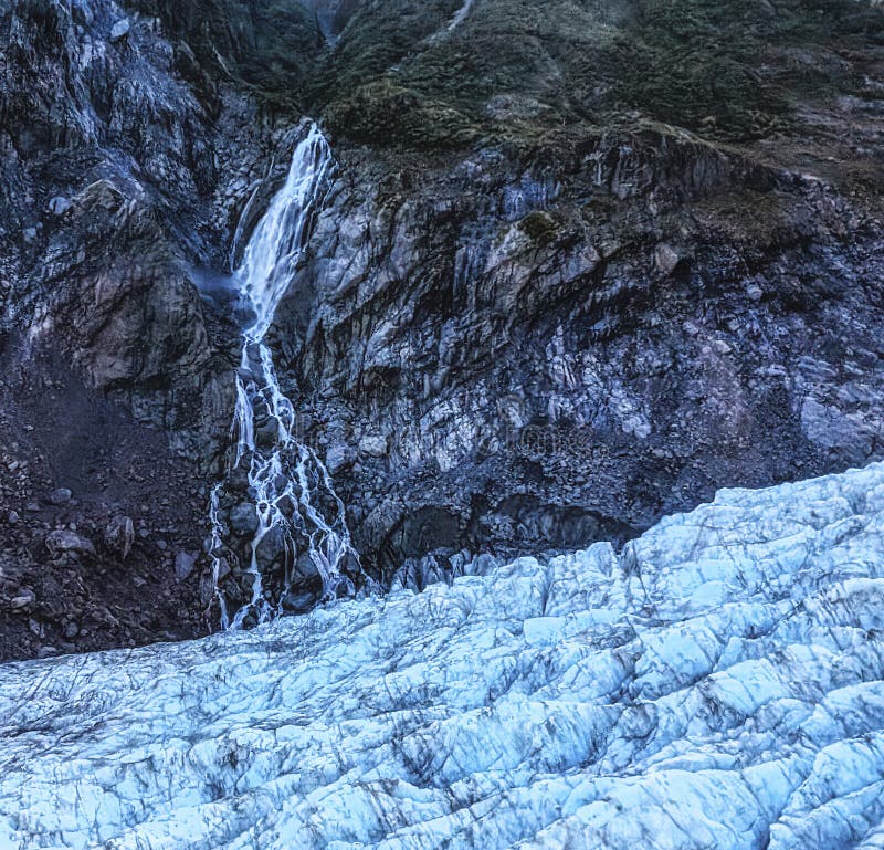 Melting Ice from Fox Glacier New Zealand Stock Image - Image of flowing ...