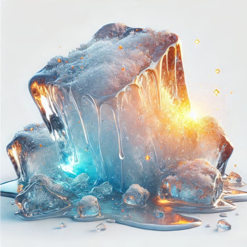 Melting Ice with Glitter in the Sun. Stock Photo - Image of abstract ...