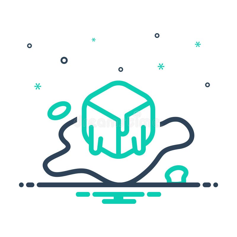 Mix Icon for Melting Ice, Melting and Cube Stock Vector - Illustration of purity, melting: 317353779