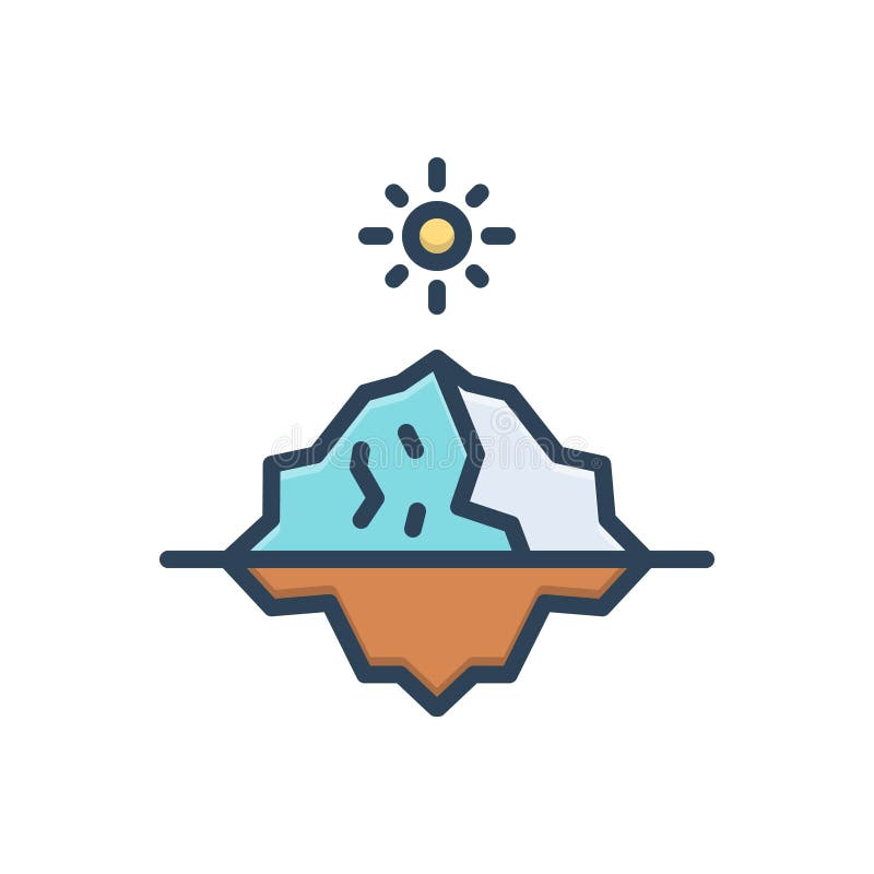 Color Illustration Icon for Melting Ice, Melting and Sun Stock Vector ...