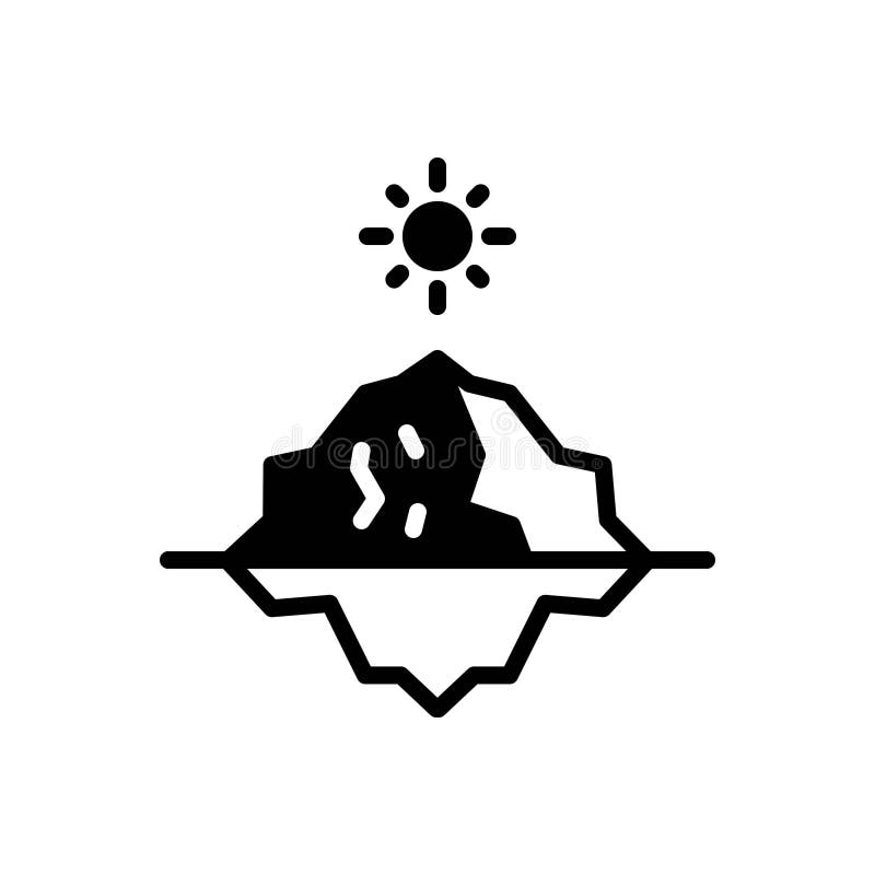 Black Solid Icon for Melting Ice, Melting and Climate Stock ...