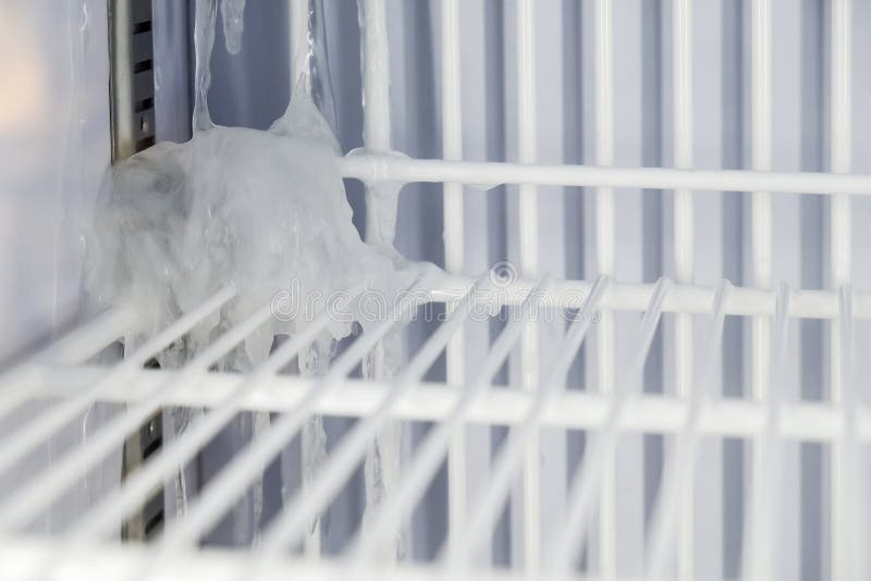 Melting Ice in Refrigerator Stock Image - Image of refrigeration, white ...