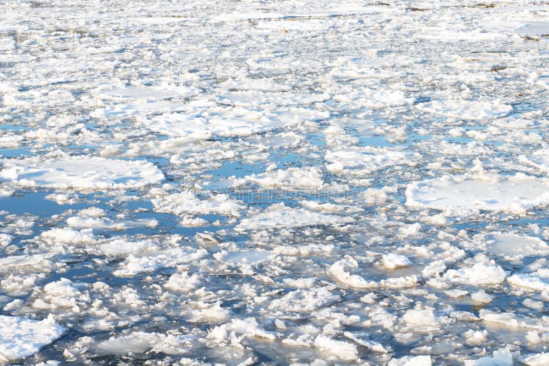 Melting Ice on the River in Spring Stock Image - Image of texture ...