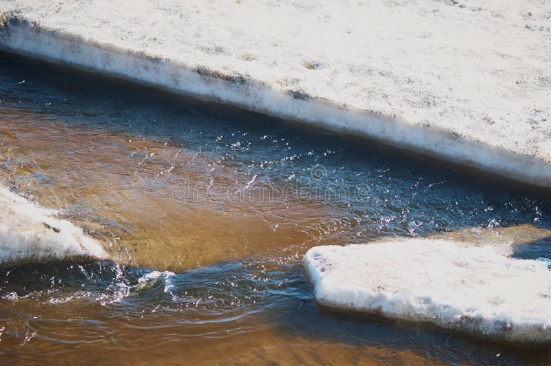 Ice Structure of River Hummocks in Spring. Selective Focus. Stock Photo ...