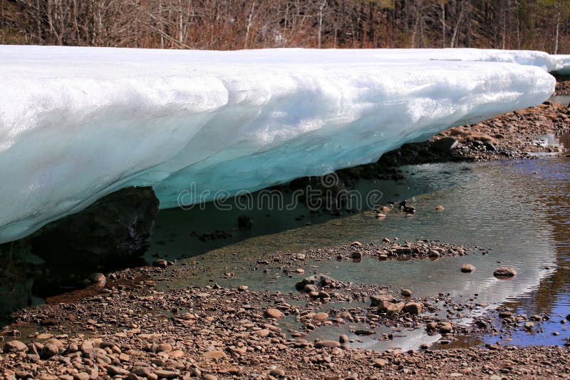 Melting Ice at Skellefte River in Northern Sweden Stock Photo - Image ...