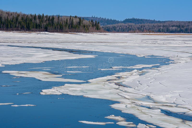 Melting Ice in the Spring on a Lake Stock Photo - Image of cold, blue ...