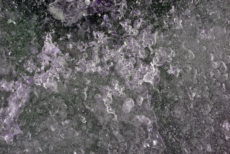 Melting Ice Surface, Bubbles Water Texture, Top View Stock Photo ...