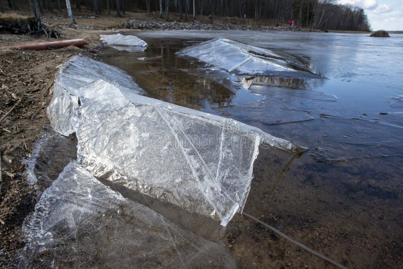 Melting Ice Surface on Lake Finland Stock Photo - Image of melt ...
