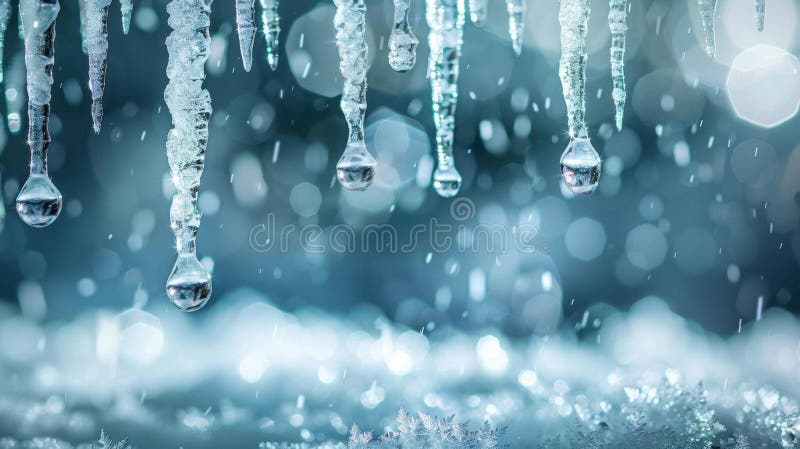 Melting Icicles and a Snowflake in the Winter Stock Illustration ... Melting Icicles and a Snowflake in the Winter Stock Illustration ...