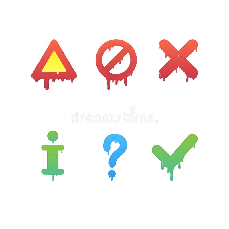 Melting Information Signs Set. Stock Vector - Illustration of decision ...