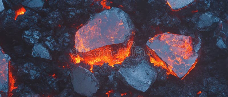 Melting Lead Forming a Seamless Pattern of Dense Industrial Material ...