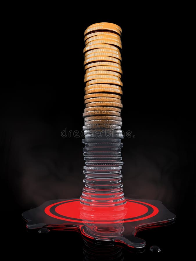 Melting money stock illustration. Illustration of savings - 8324496