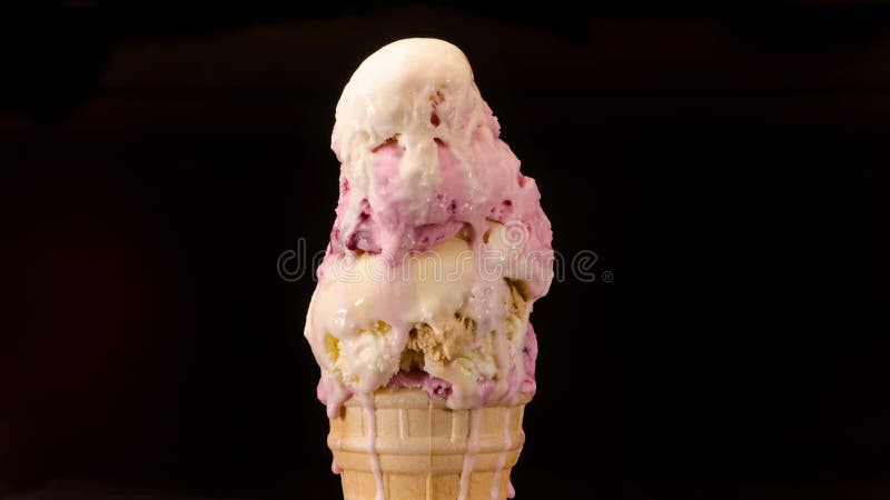 Melting Ice cream stock footage. Video of timelapse, close - 39084906