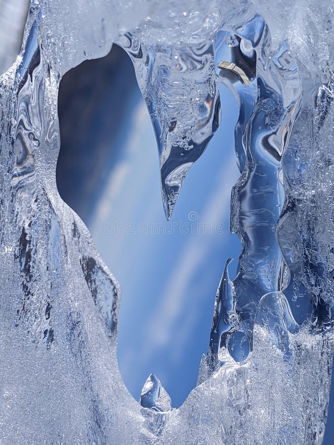 Melting of a Natural Ice Heart Stock Photo - Image of natural, water ...