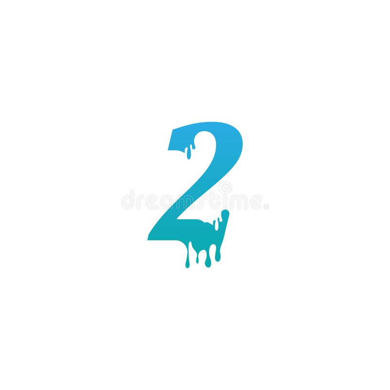 Melting Number 2 Icon Logo Design Template Stock Vector - Illustration ...