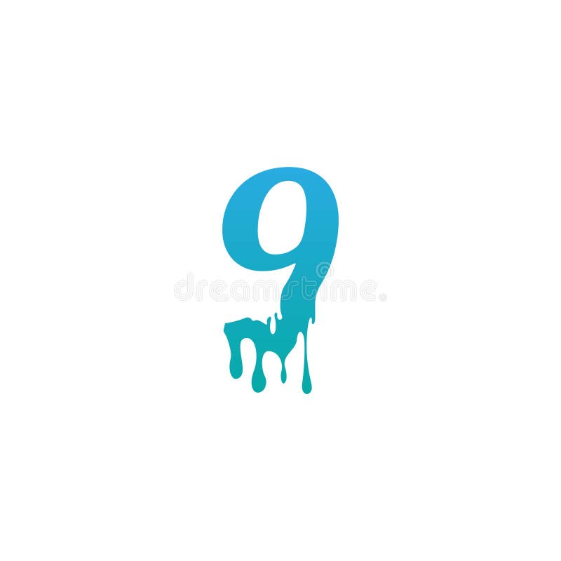 Melting Number 7 Icon Logo Design Template Stock Vector - Illustration ...