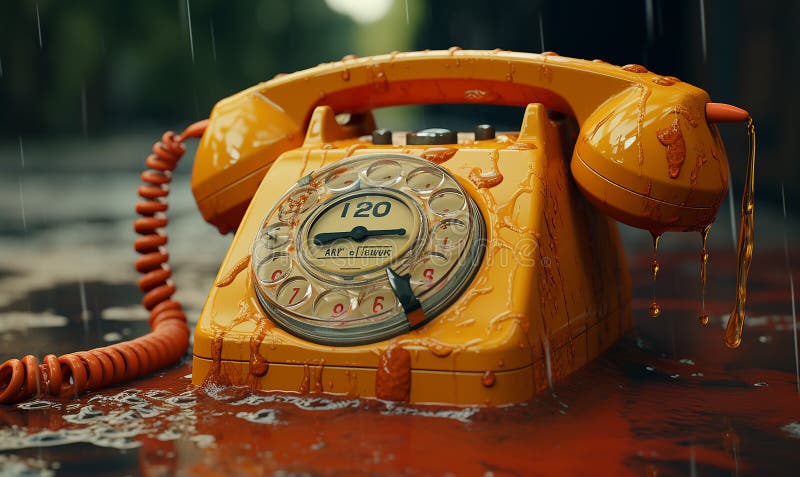 A melting telephone stock illustration. Illustration of black - 290041567