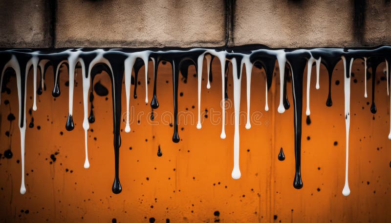 Melting Paint Drips on Orange Wall Stock Photo - Image of decay ...