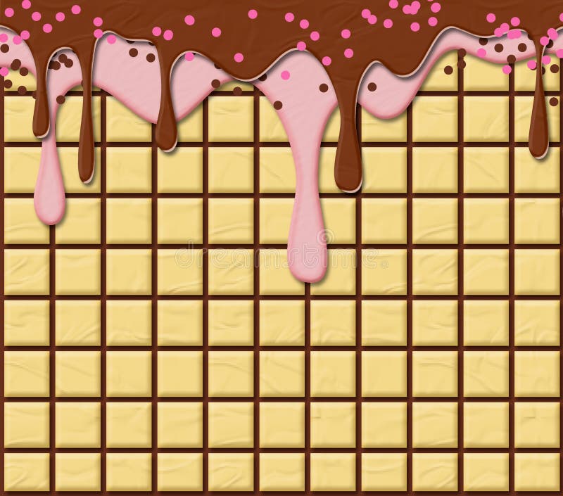 Melting Pink Creme on White Chocolate Bar Texture. Stock Photo - Image ...