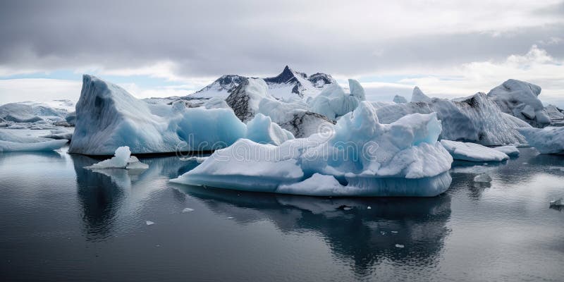 Melting Polar Ice Caps - AI Generated Image Stock Illustration ...