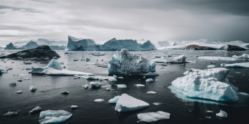 Melting Polar Ice Caps - AI Generated Image Stock Illustration ...