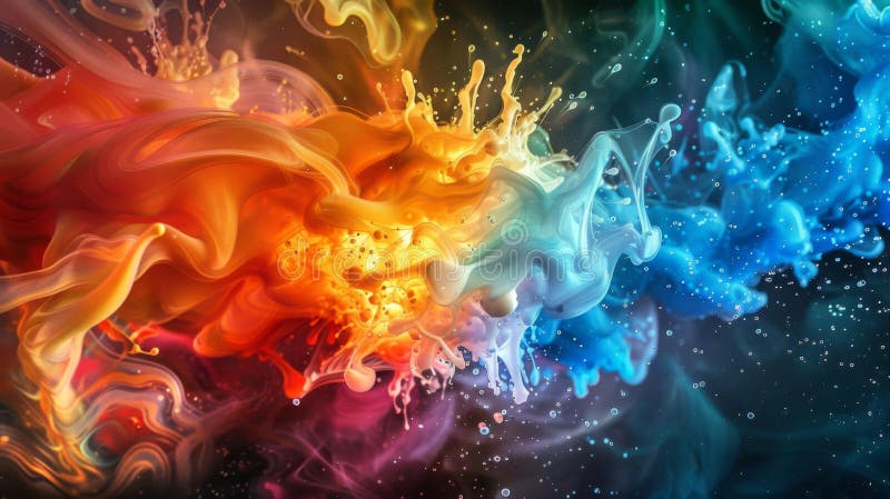 A Melting Pot of Colors Collide in a Dazzling Explosion Creating an ...