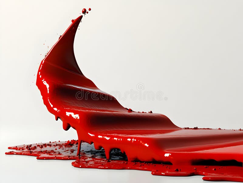 Melting Red Arrow on White Background in Abstract Art Style Stock ...