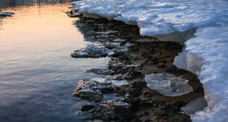 Melting river ice coast stock image. Image of clear, nature - 85117679