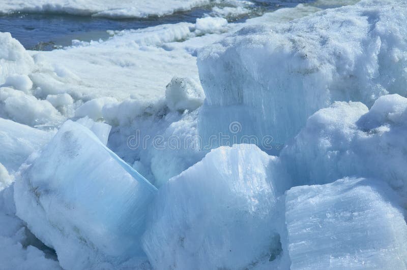 Melting River Ice. Columnar and Needle-like Structure of Crystals ...