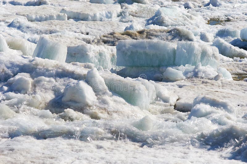 Melting River Ice. Columnar and Needle-like Structure of Crystals ...
