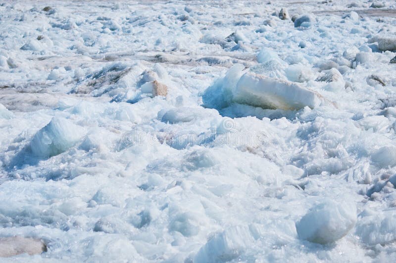 Melting River Ice. Columnar and Needle-like Structure of Crystals Stock ...