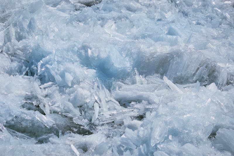 Melting River Ice. Columnar and Needle-like Structure of Crystals Stock ...