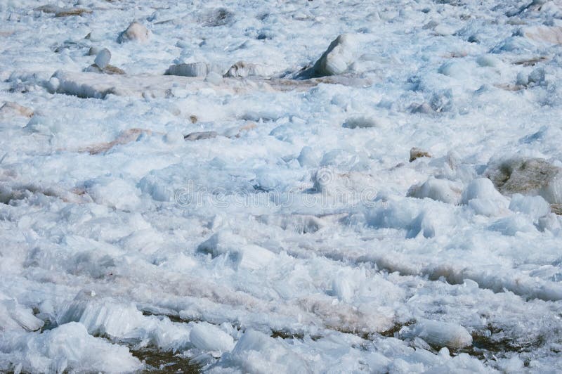 Melting River Ice. Columnar and Needle-like Structure of Crystals Stock ...