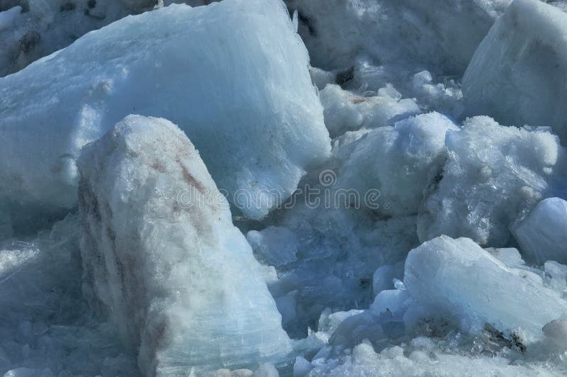 Melting River Ice. Columnar and Needle-like Structure of Crystals ...