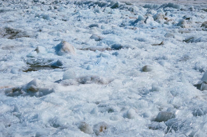 Melting River Ice. Columnar and Needle-like Structure of Crystals Stock ...