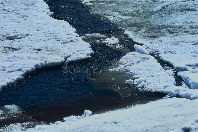 Melting River Ice. Columnar and Needle-like Structure of Crystals ...