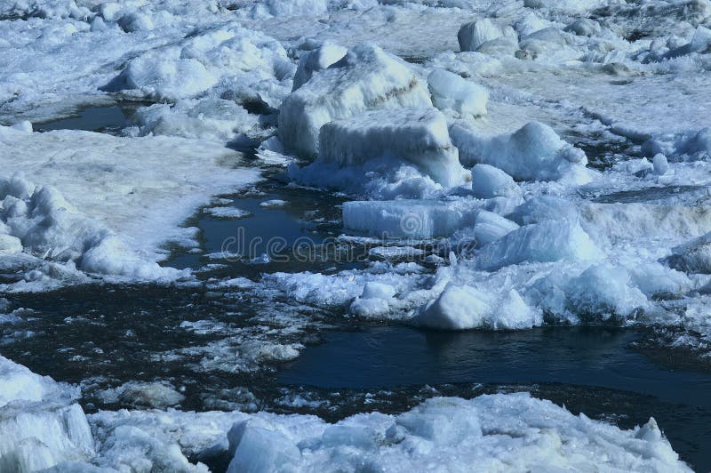Melting River Ice. Columnar and Needle-like Structure of Crystals ...