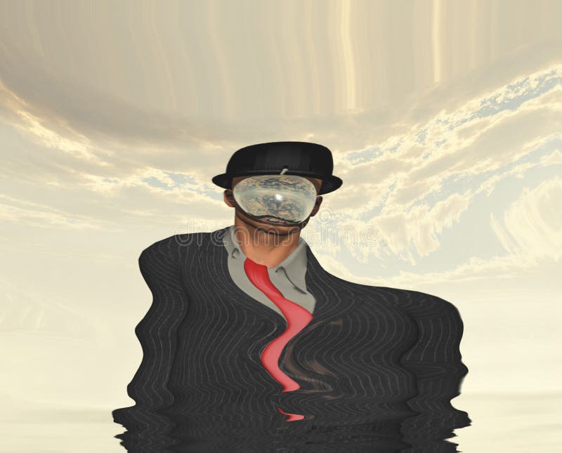 Melting Scene of Man in Dark Suit Stock Illustration - Illustration of ...