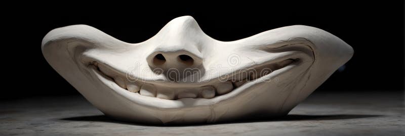 Melting Smile Sculpture Displayed in Art Studio Highlighting Distortion ...